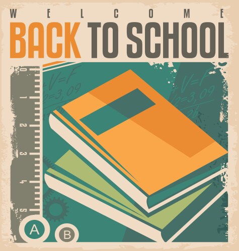 Back to school vintage sign design Royalty Free Vector Image
