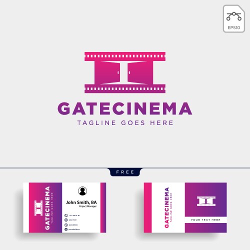 Snail cinema movie video simple art film logo Vector Image