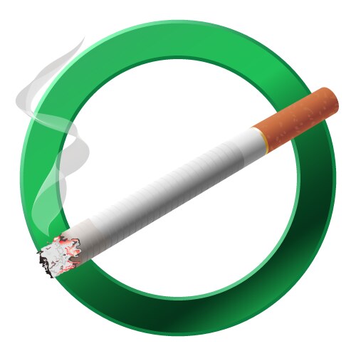 Smoking area symbol with realistic cigarette Vector Image