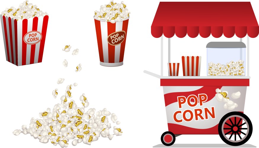 Popcorn cartoon Vector Images & Graphics for Commercial Use | VectorStock