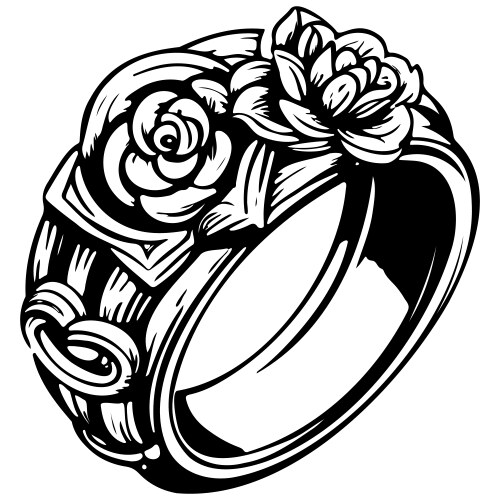 Cartoon wedding ring isolated hand drawn line Vector Image