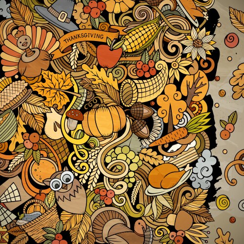 Happy thanksgiving retro card brown Royalty Free Vector