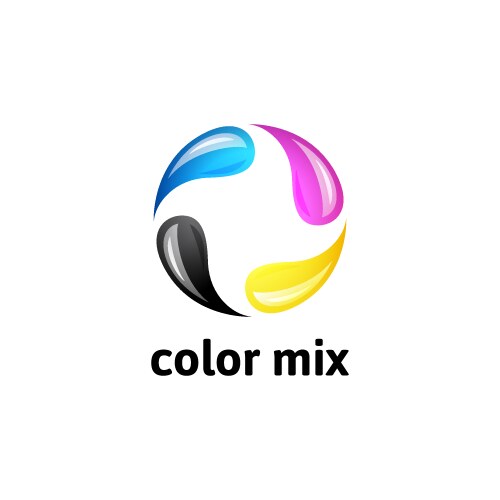 Medium printing colorful logo template Royalty Free Vector