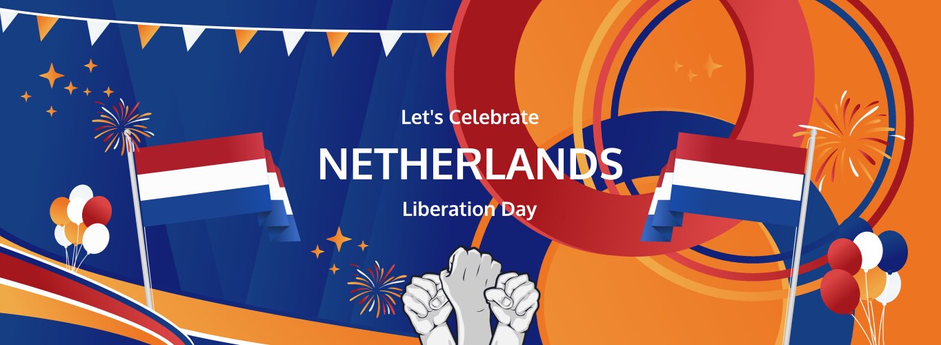 Netherlands liberation day modern greeting banner Vector Image