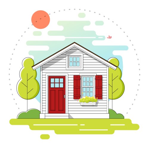 A simple house in nature background Royalty Free Vector