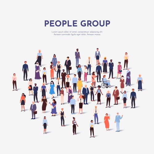 Diverse Crowd Cartoon People Banner Royalty Free Vector