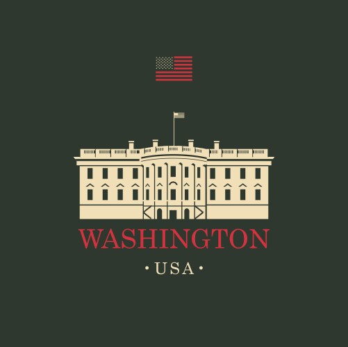 White House Icon - USA Landmark Royalty Free Vector Image