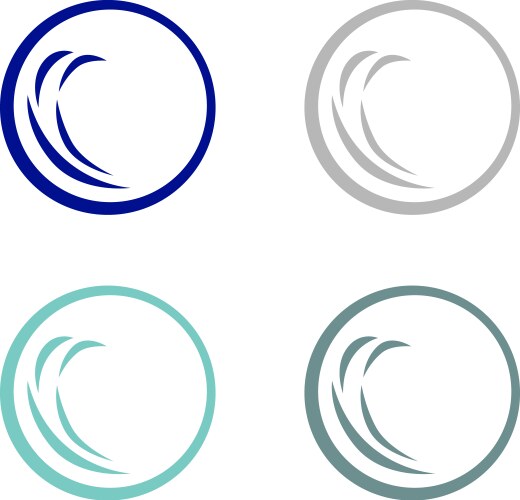 Ocean wave sign symbol logo Royalty Free Vector Image