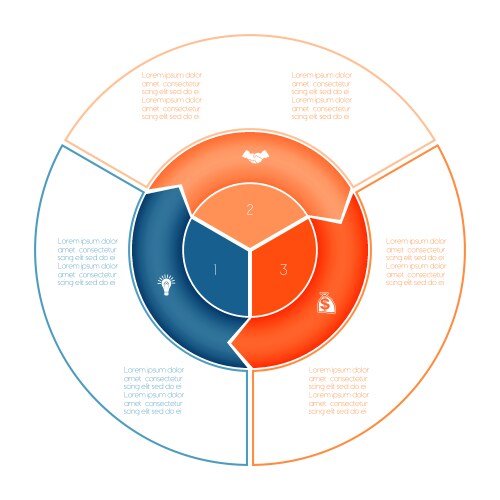 Ring arrows infographic chart template Royalty Free Vector