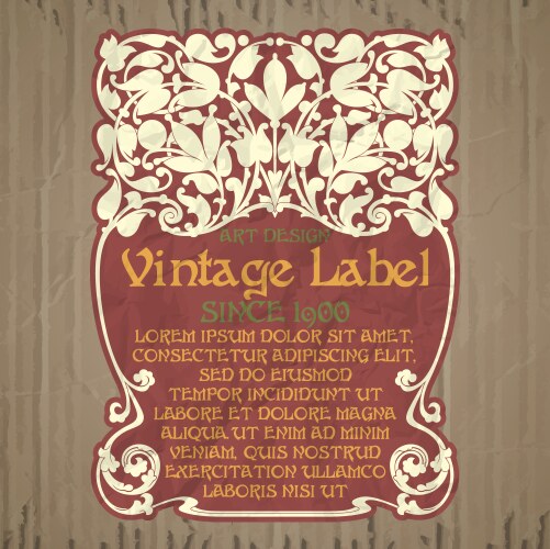 Vintage label on wooden background Royalty Free Vector Image