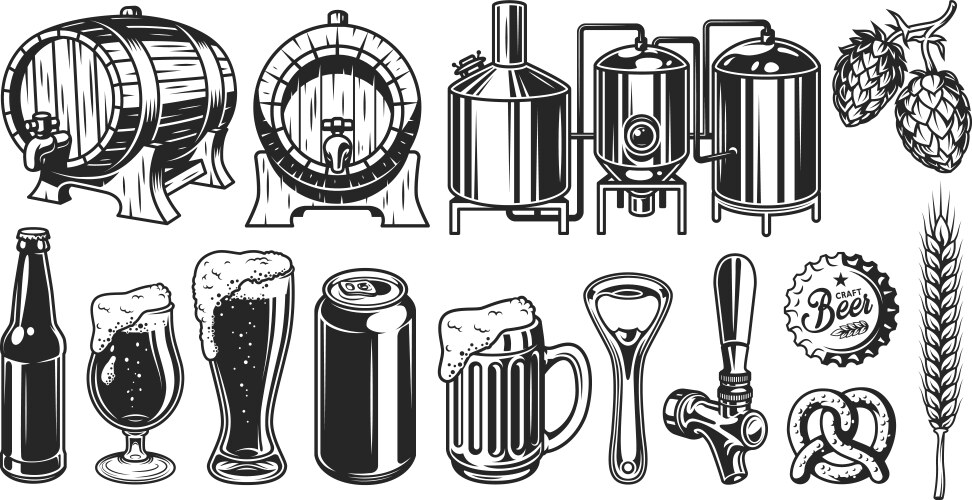 Beer symbols Royalty Free Vector Image - VectorStock