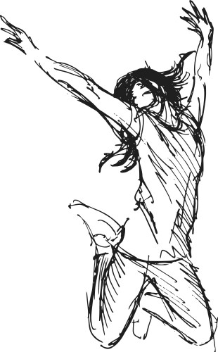 Jumping People Hand Draw Vector Images (over 2,000)