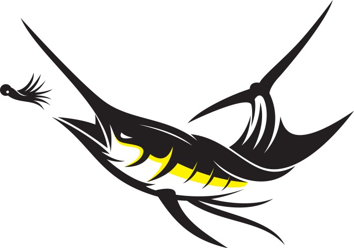 Realistic blue marlin fish Royalty Free Vector Image