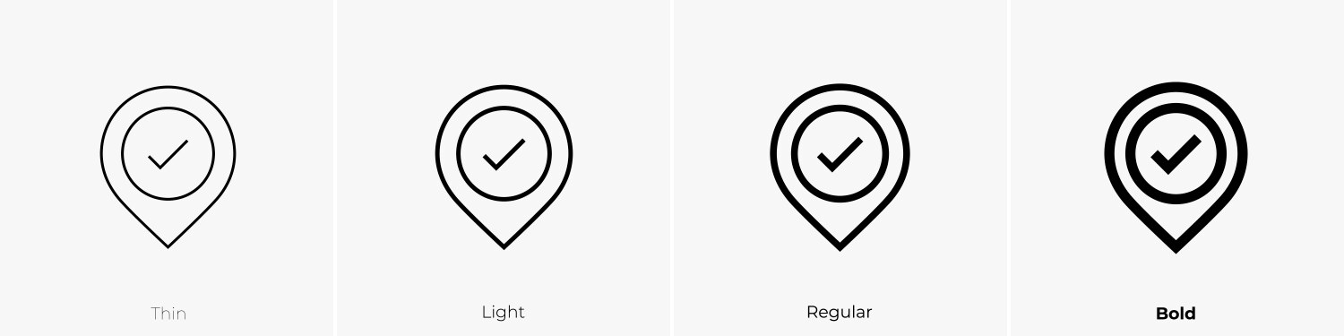 Check list icon thin light regular and bold style Vector Image