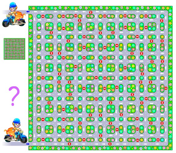 Logic puzzle game with labyrinth need to draw Vector Image