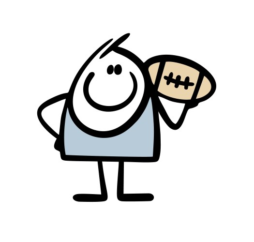 Stickman cartoon of soccer football player Vector Image