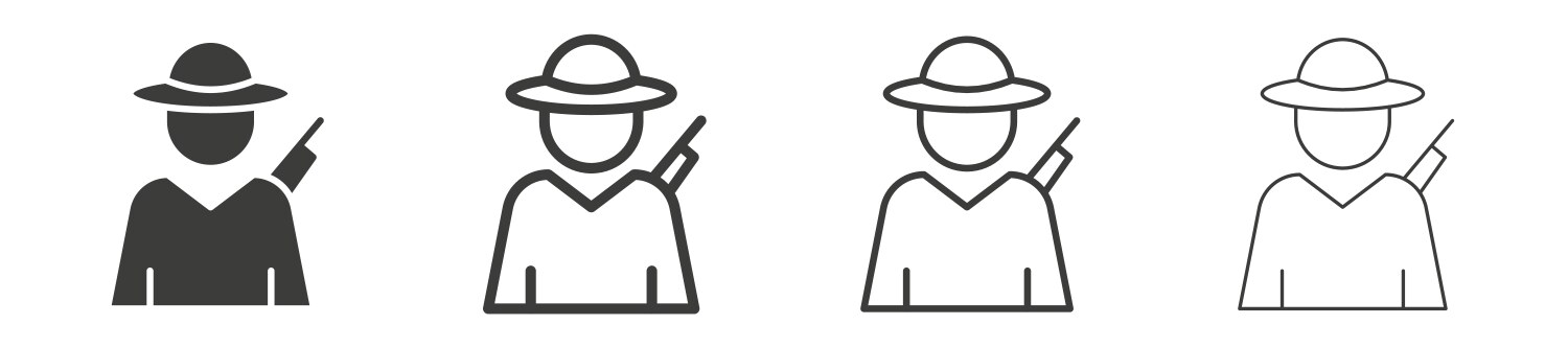 Hunter icon set on white background Royalty Free Vector