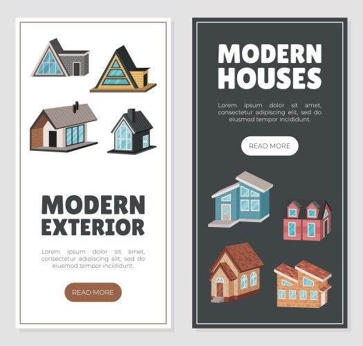 Modern house exterior banner design and flyer Vector Image