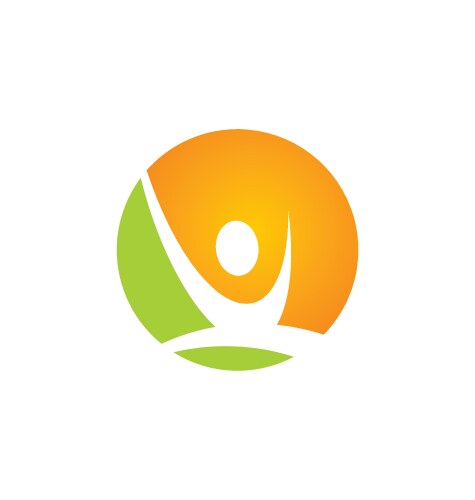 Round active people logo Royalty Free Vector Image