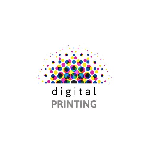 Medium printing colorful logo template Royalty Free Vector