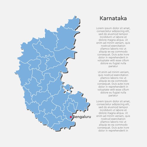 Map of karnataka state india Royalty Free Vector Image
