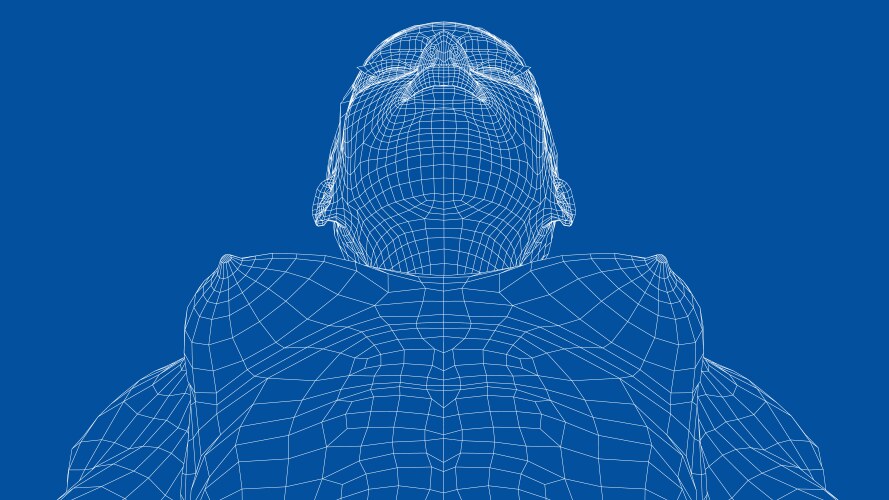 Wireframe female breast close-up view Royalty Free Vector