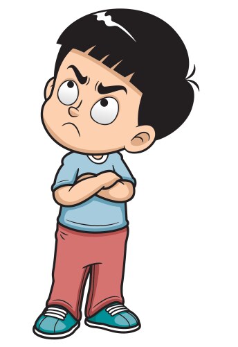 Cute cartoon angry boy character Royalty Free Vector Image