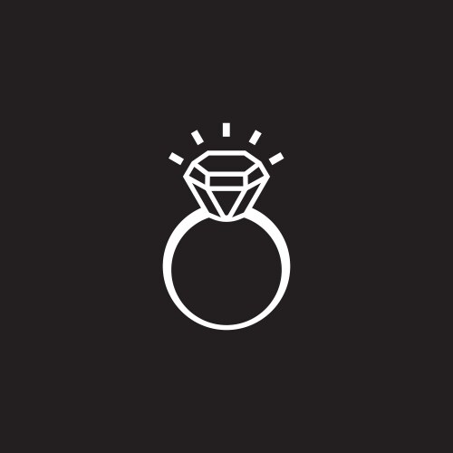 Diamond ring logo Royalty Free Vector Image - VectorStock