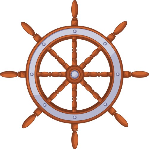Ship wheel marine wooden Royalty Free Vector Image