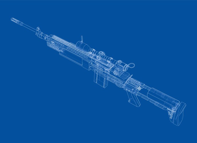 Winchester rifle in 3d style single barrel gun Vector Image