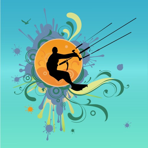 Kitesurfing Silhouette Vector Images (over 360)