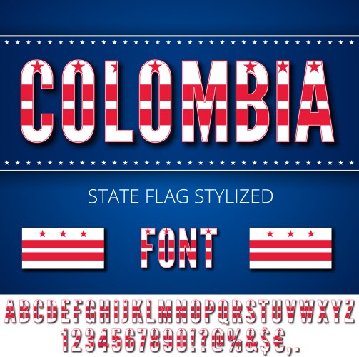 Usa state font Royalty Free Vector Image - VectorStock