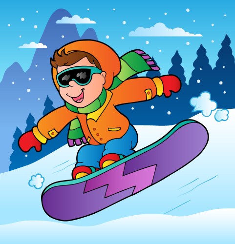 Cartoon skating boy Royalty Free Vector Image - VectorStock
