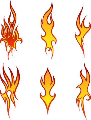 Fire patterns set Royalty Free Vector Image - VectorStock