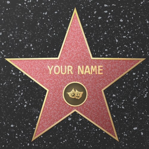 Walk fame star granite sign on sidewalk Royalty Free Vector