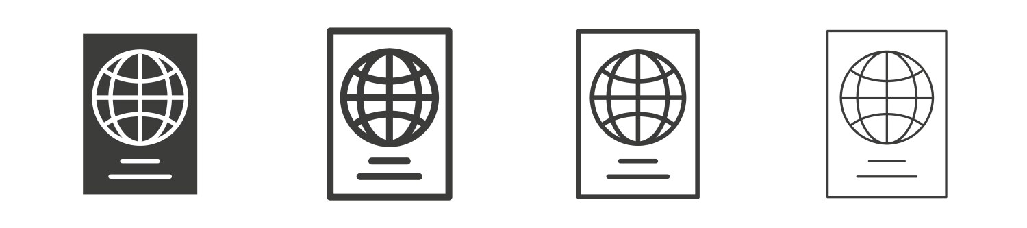 Immigration icon set on white background Vector Image