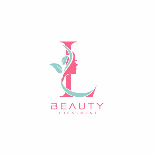 Letter l beauty salon logo design beautiful woman Vector Image