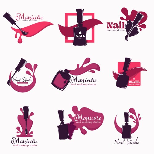 Nail studio beauty salon with manicure procedures Vector Image