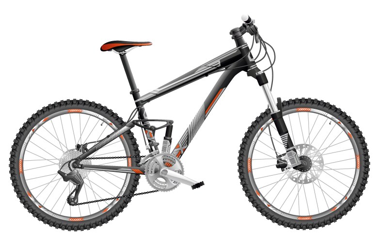 Downhill mountain bike Royalty Free Vector Image