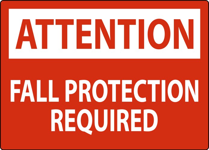 Attention sign fall protection required Royalty Free Vector