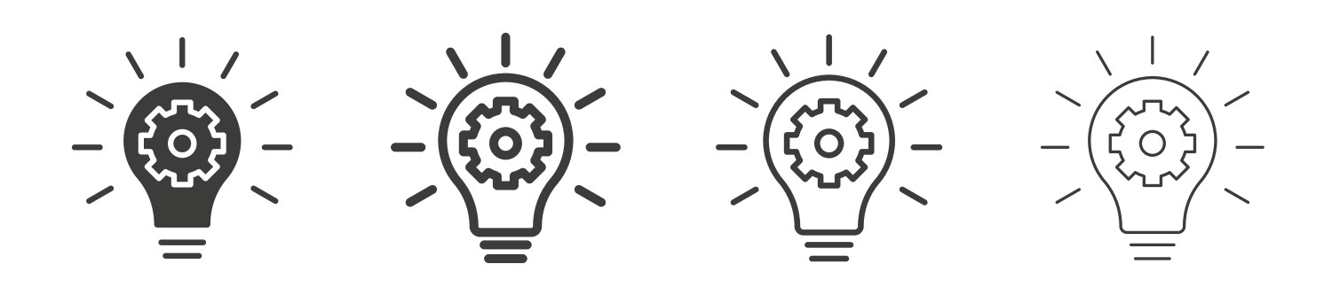 Implementation icon set on white background Vector Image