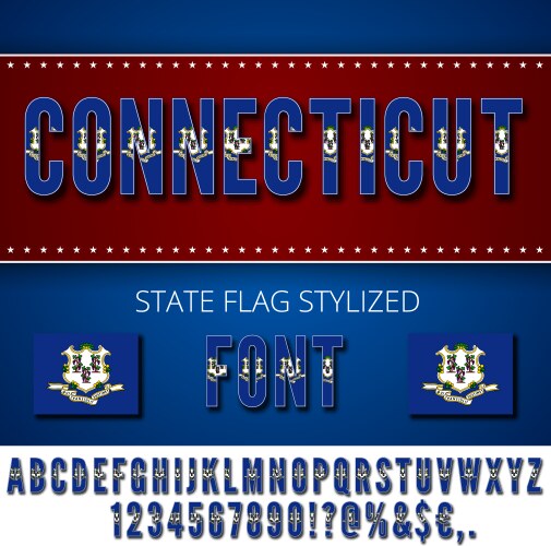 National flag font Royalty Free Vector Image - VectorStock