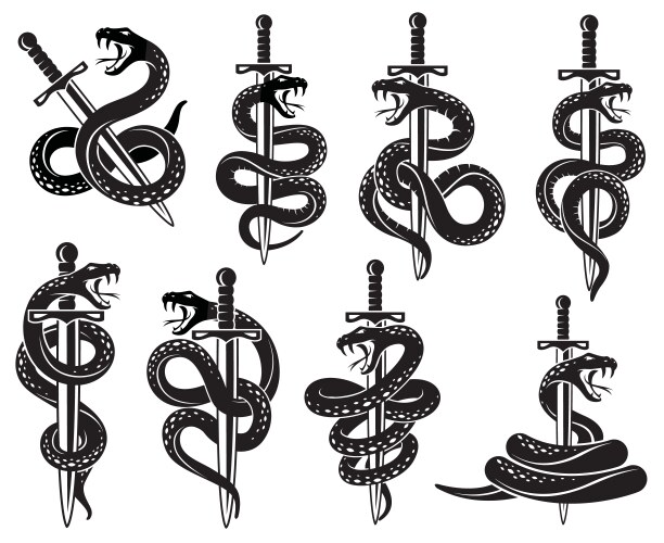 Snake Sword Tattoo Vector Images (over 480)