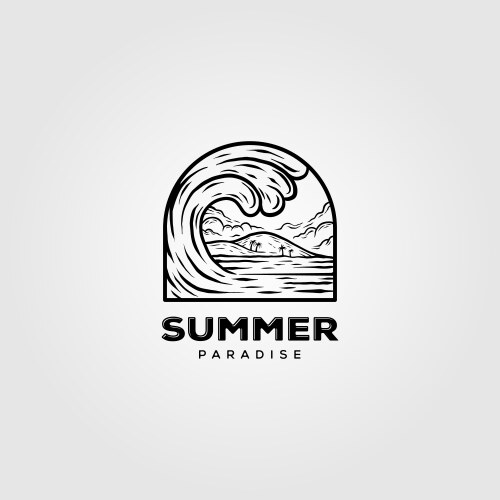 Surfing logo ride the wave surf rider Royalty Free Vector