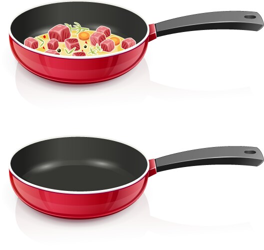 Red saucepan with lid kitchen Royalty Free Vector Image