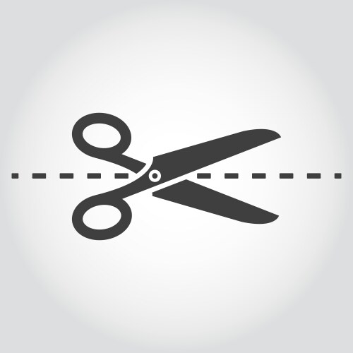 Scissors cutting line icon Royalty Free Vector Image