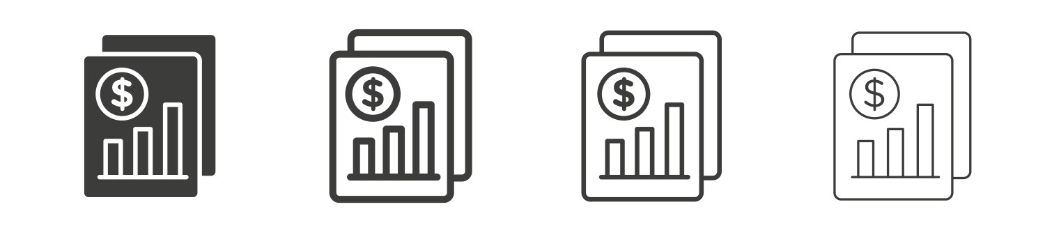 Income statement icon set on white background Vector Image