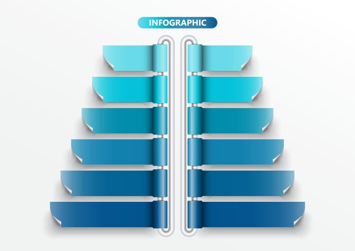Infographic template with 3d paper label Vector Image