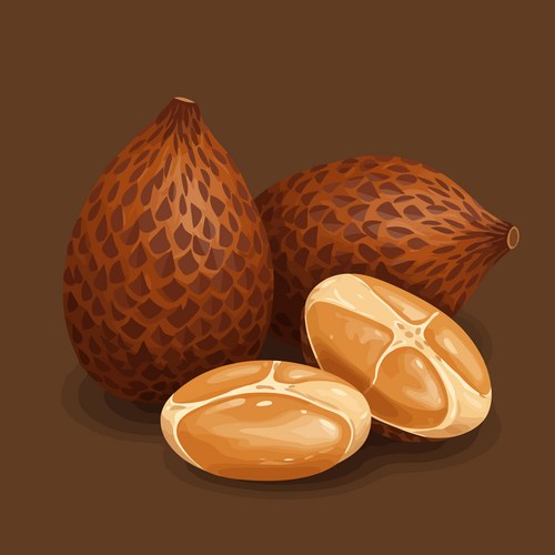 Hand-Drawn Salak Fruit - Snake Fruit – Royalty-Free Vector | VectorStock