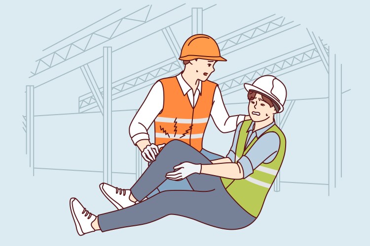 Cartoon construction worker mascot Royalty Free Vector Image